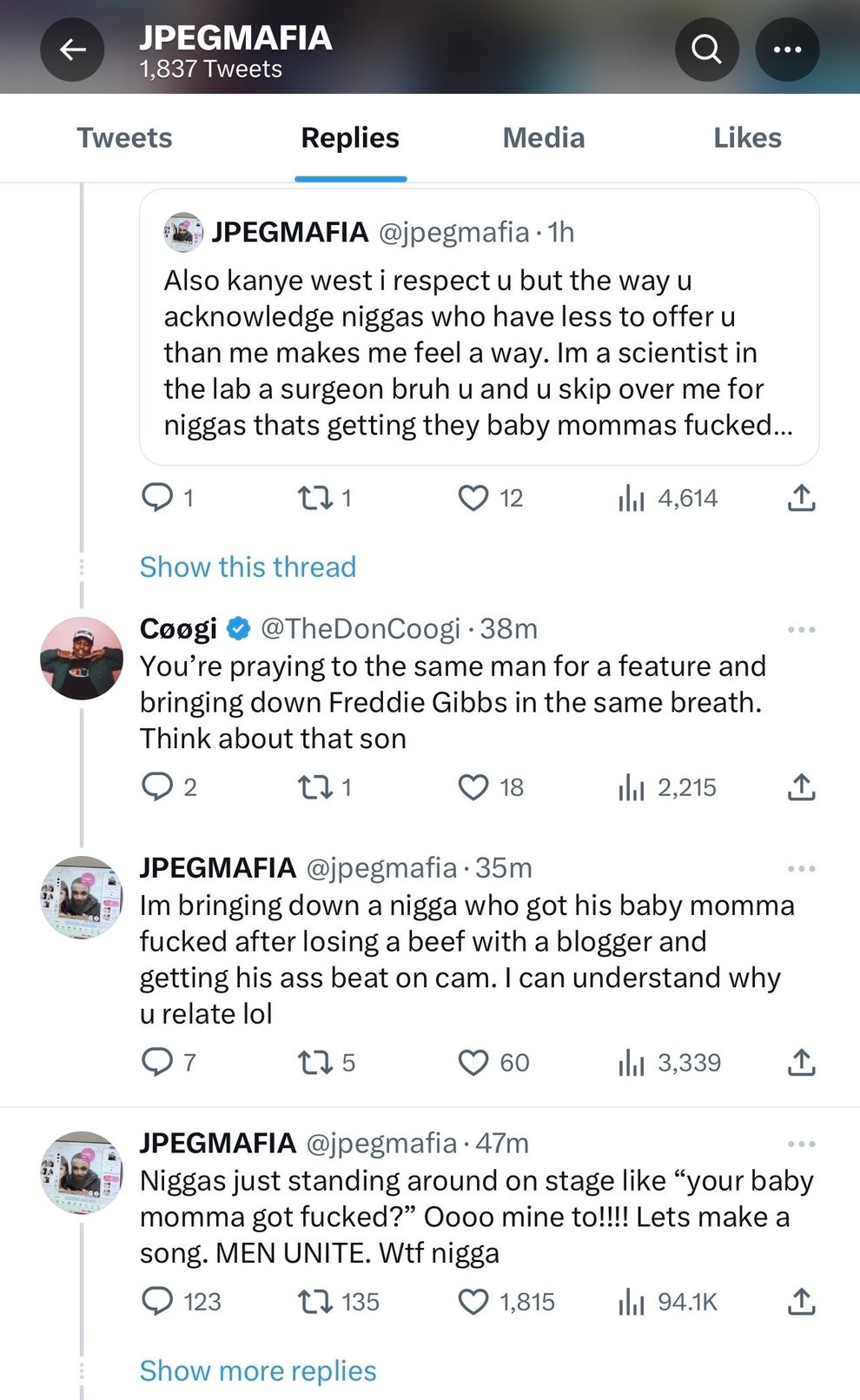 JPEGMAFIA Links Up With Kanye After Calling Him Out for Ignoring His ...