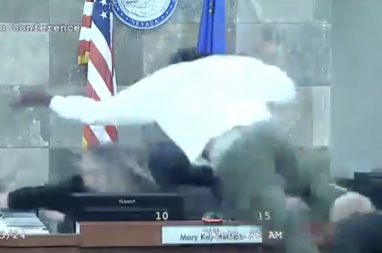 Viral Video Of A Man Jumping A Judge In Vegas