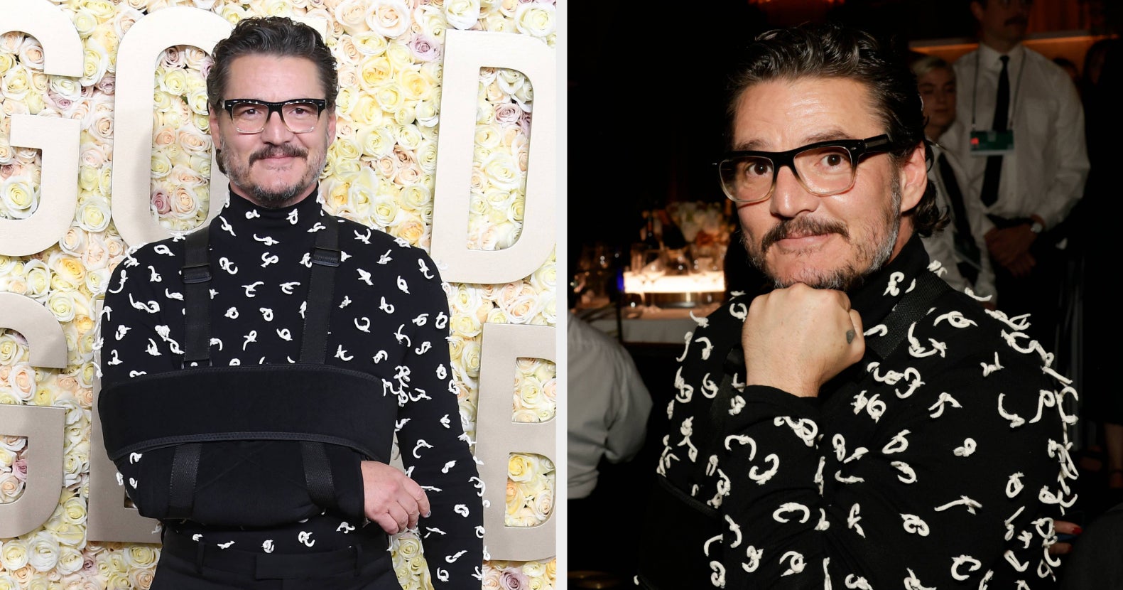 Pedro Pascal Wore An Arm Sling At The Golden Globes