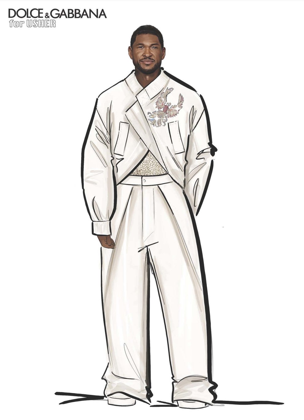 Usher Wears Custom Off-White and Dolce & Gabbana for Super Bowl ...