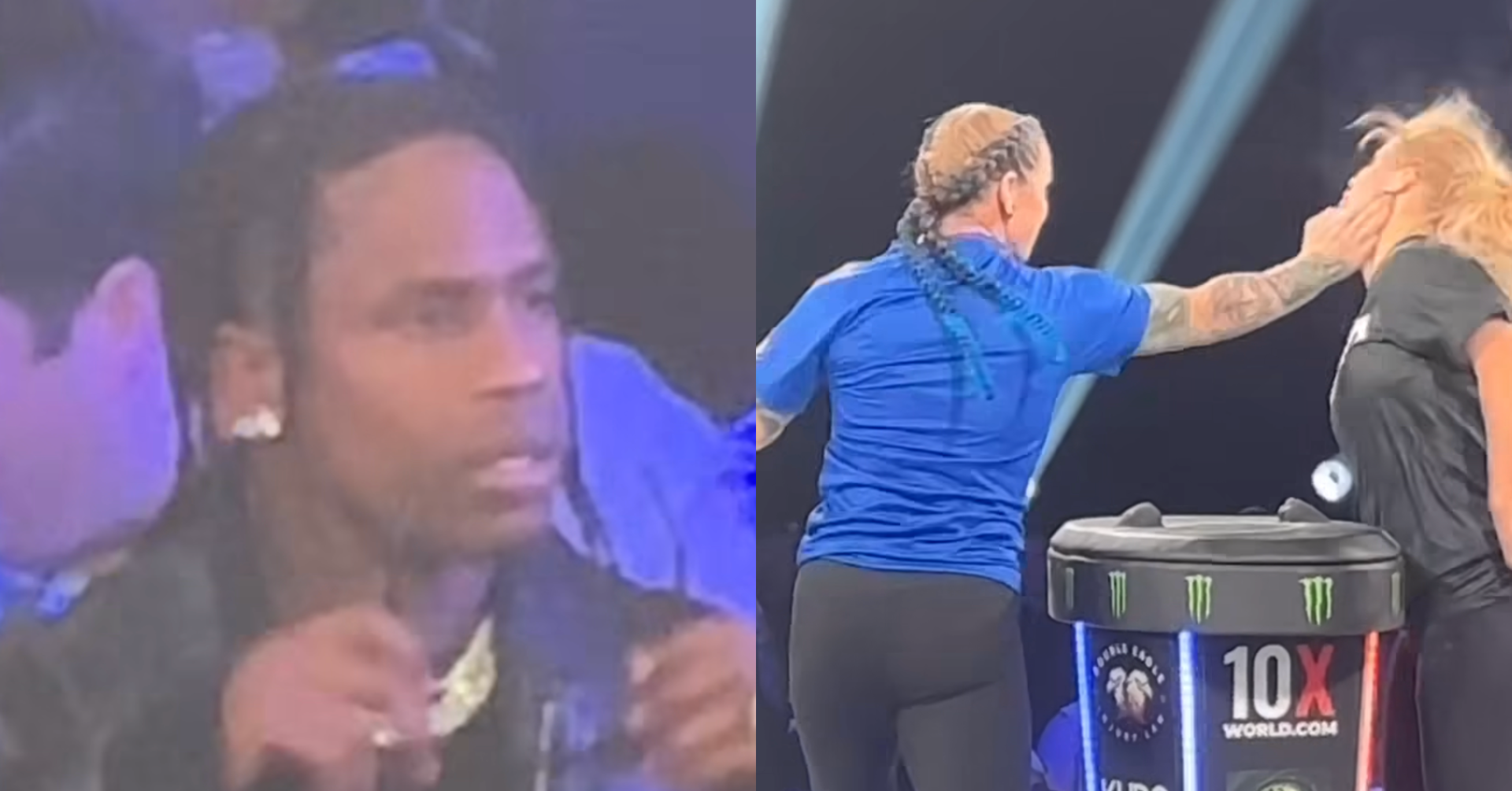 Travis Scott Shook After Witnessing Vicious Power Slap 6 Knockout | Complex