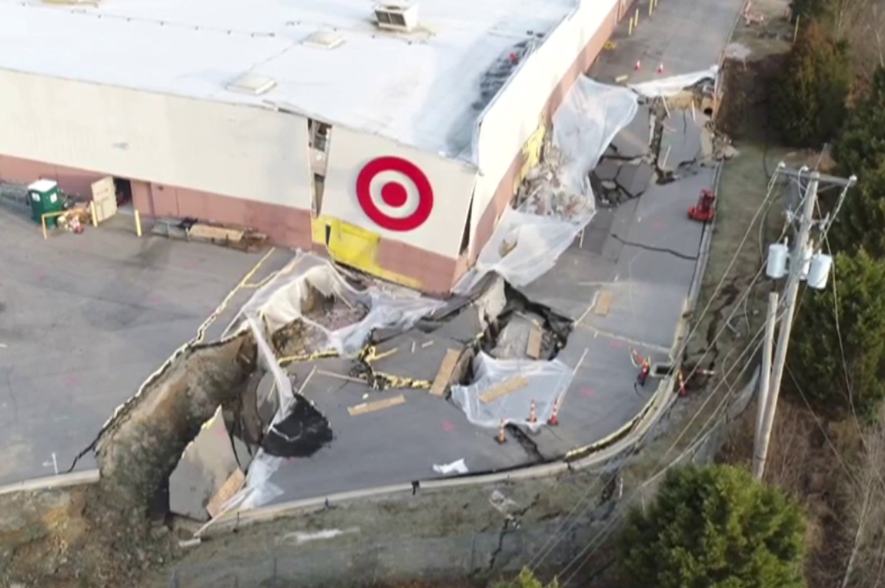 Video Shows Target Store Partially Collapses After Landslide | Complex