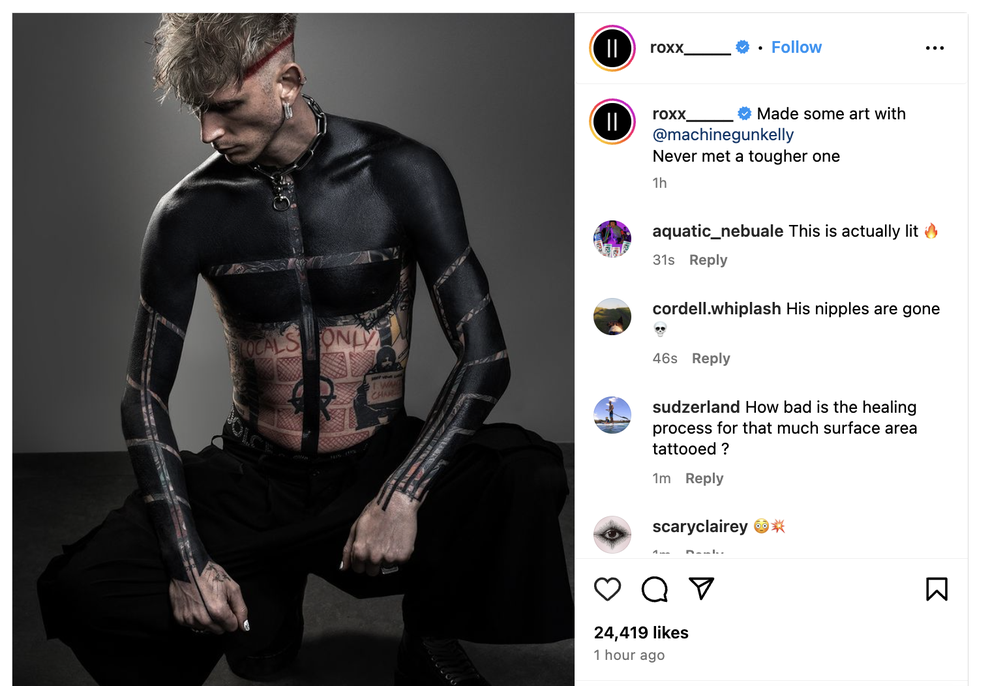 Machine Gun Kelly Reveals Intense Blackout Tattoos | Complex