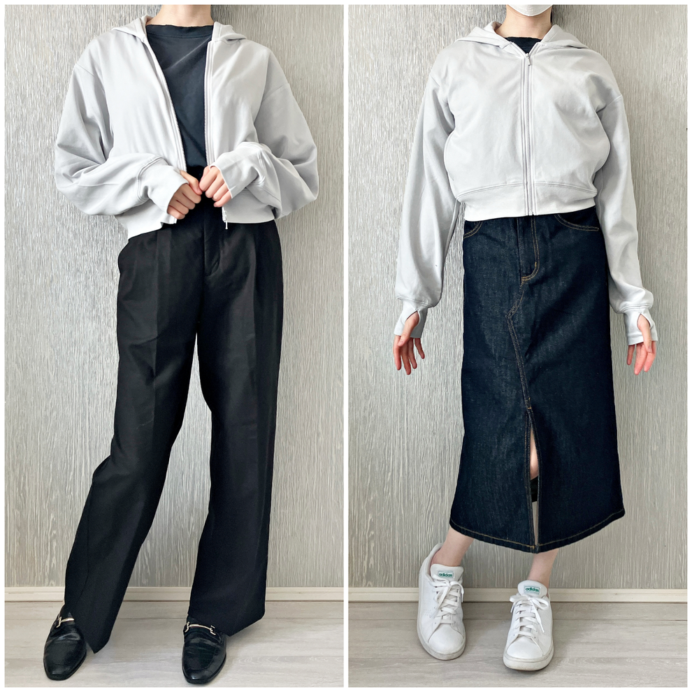 【GU】2290円→1690円に値下げ中！「最強のUVカットパーカー」「手の甲まで日差しをガード」ビヨ〜ンと伸びる『着る日焼け止め』サラサラで最高に気持ちいいの！《着用レビュー》