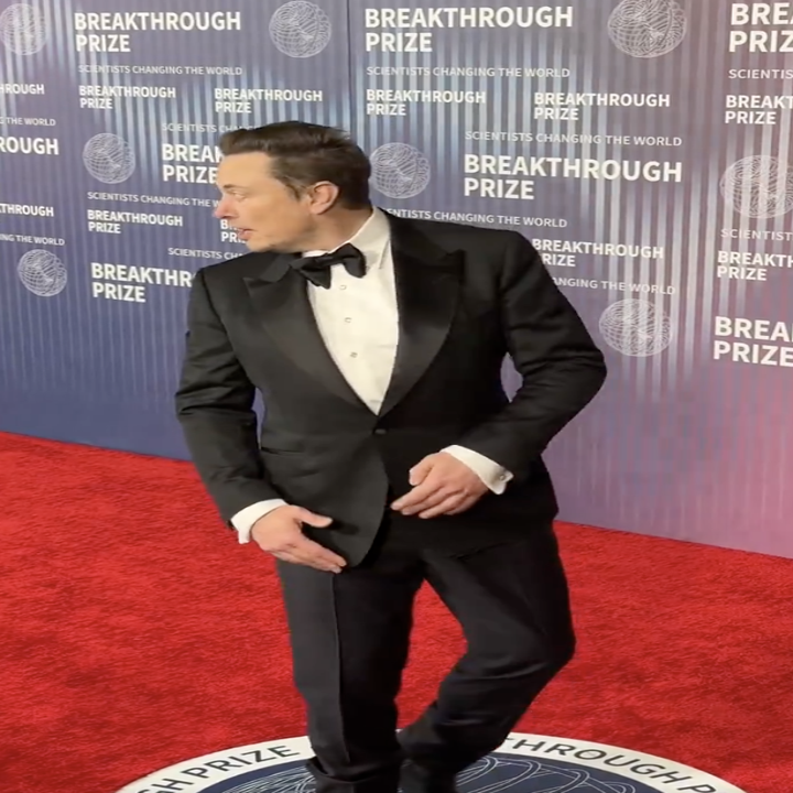 Elon Musk Viral Cringey Red Carpet Pose