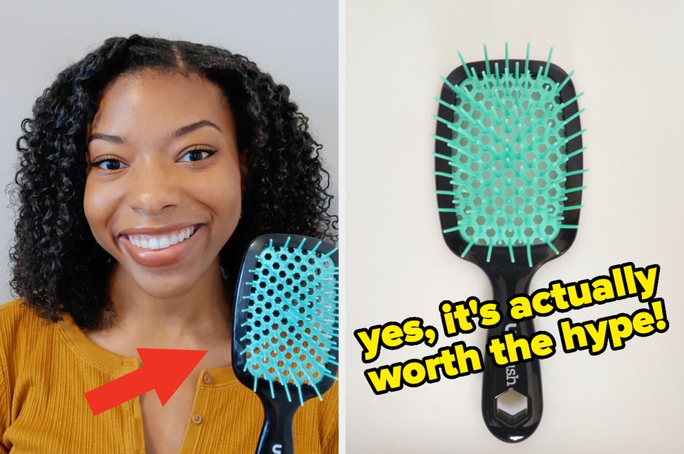 UNbrush Detangling Hair Brush Review On Curly Hair