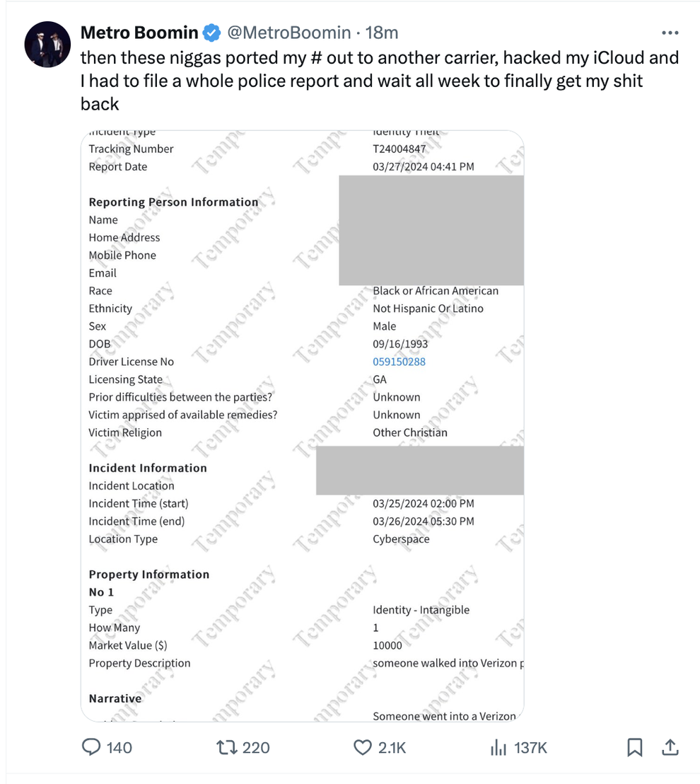 Metro Boomin Reveals 'Corny Ass Tweets' Came From Hacker: 'What I Look ...