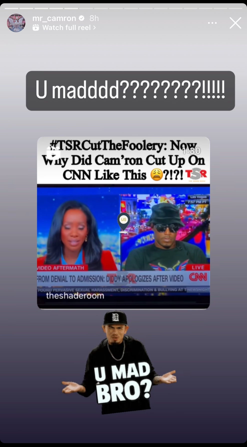 Cam'ron Sips Libido Drink During CNN Segment on Diddy | Complex