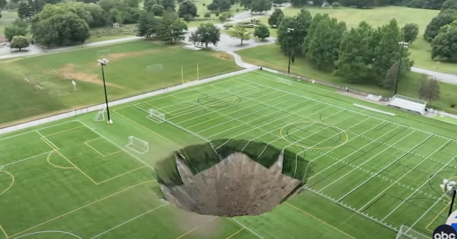 Sinkhole at Illinois Soccer Field Caused By Underground Mine Collapse ...