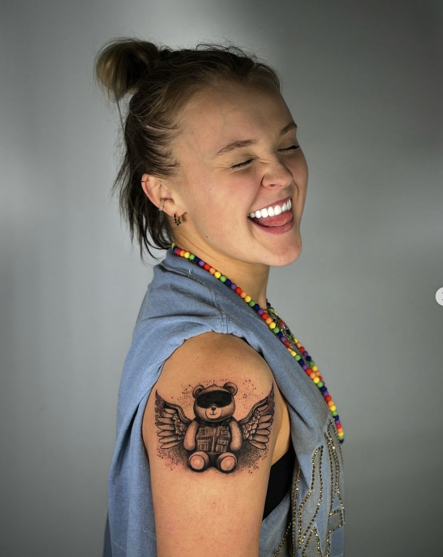 Jojo Siwa Winged Teddy Bear Tattoo Photos