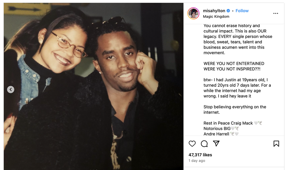 Diddy's Ex Misa Hylton Appears to Show Her Support, Reflects on the ...