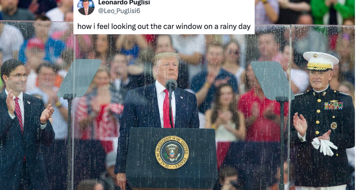 This Picture Of Donald Trump Behind Bullet-Proof Glass Is Now A Meme
