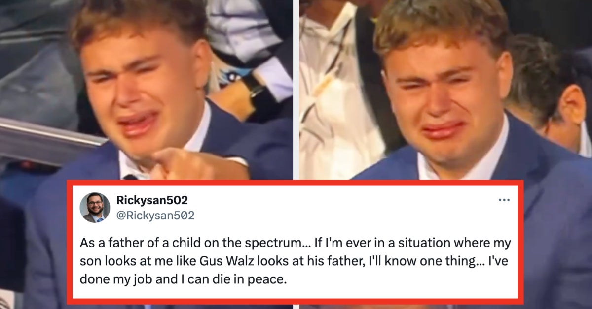 27 Reactions To Gus Walz Tearing Up At Dad's DNC Speech