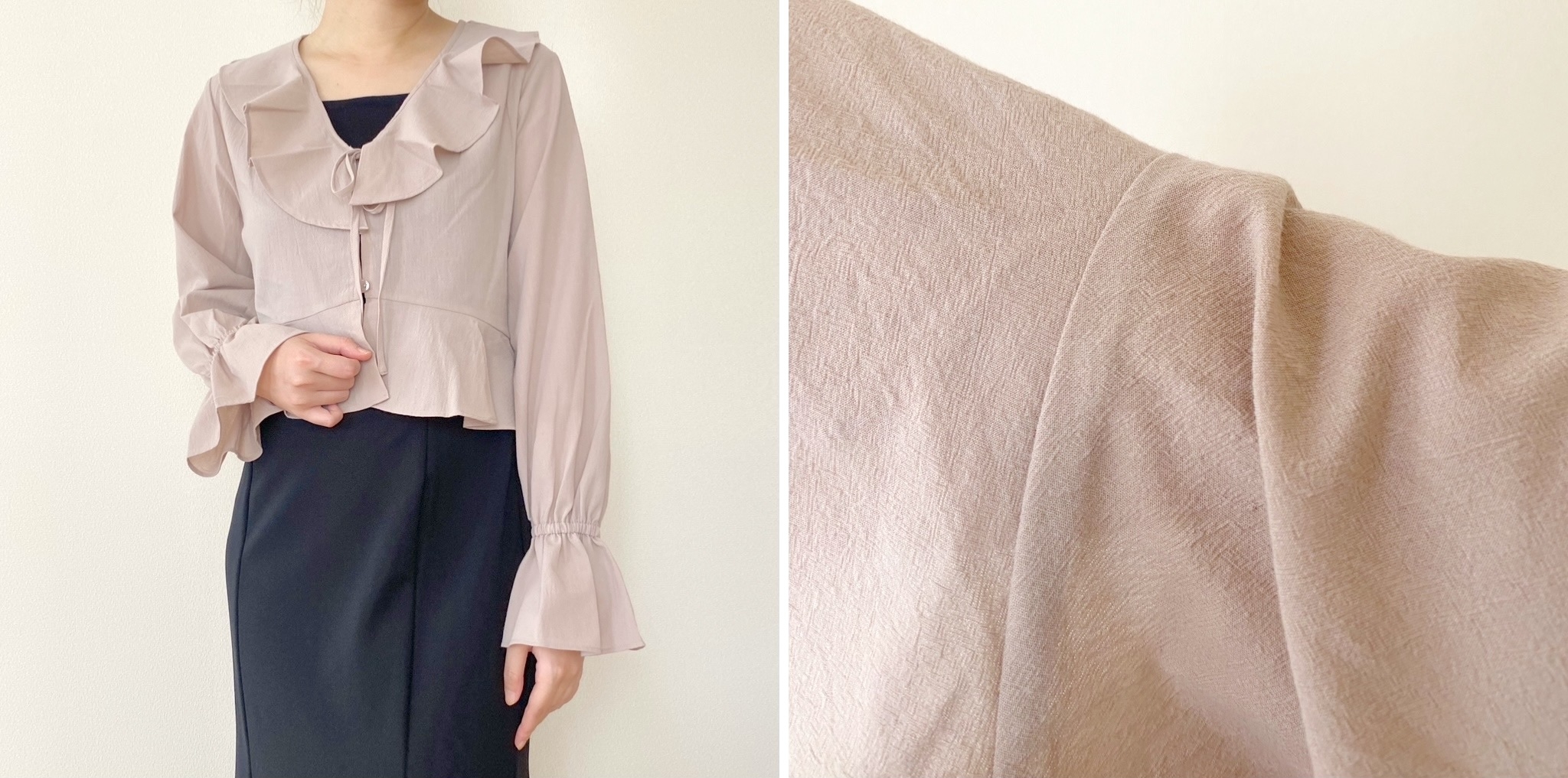 【GUセール品】2229円→590円に値下げ中！着るだけで華やかになる「高見えトップス」透け感やフリルがめっちゃかわいいの！《着用レビュー》【画像・動画】