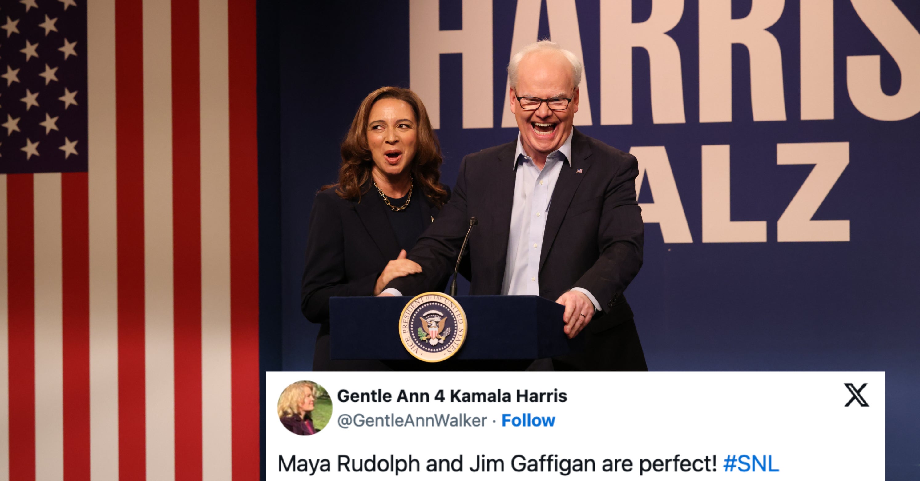 Maya Rudolph And Jim Gaffigan Do Kamala And Tim On SNL