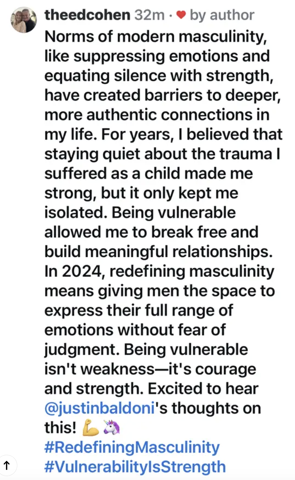 Justin Baldoni's Vulnerable Take on Masculinity Praised