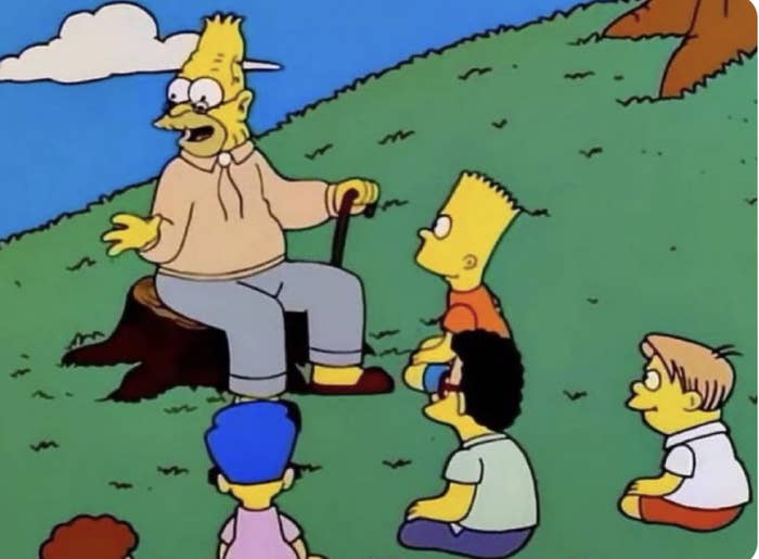 Best Simpsons Grandpa Telling A Story Memes