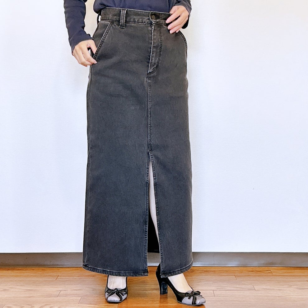 【GU】2990円→1490円に値下げ中！「ラインが綺麗」「色違いで購入」美シルエットな『細見えスカート』春コーデで大活躍です！《着用レビュー》【動画・画像】