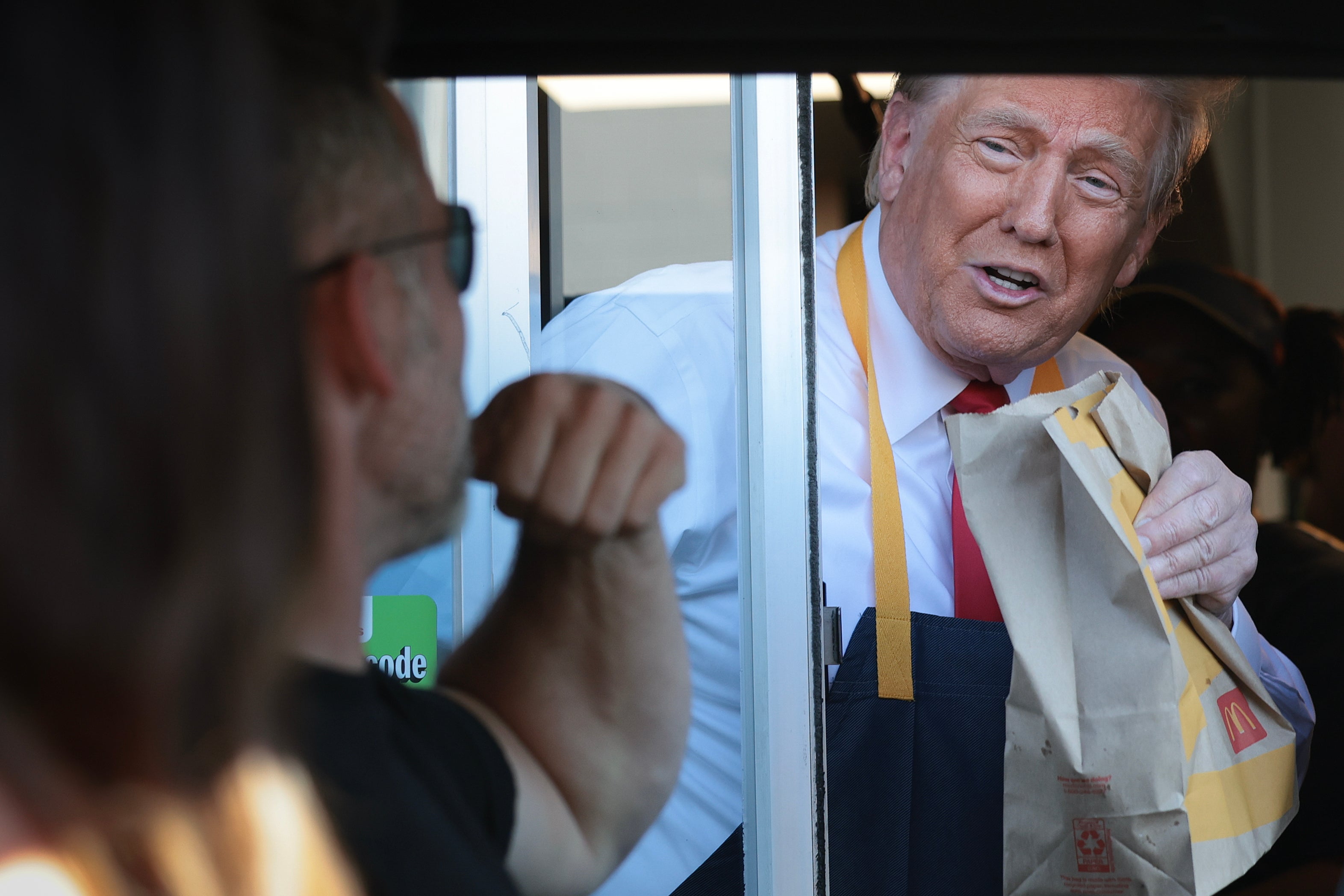 Donald Trump Serves Fries At McDonald's Reactions