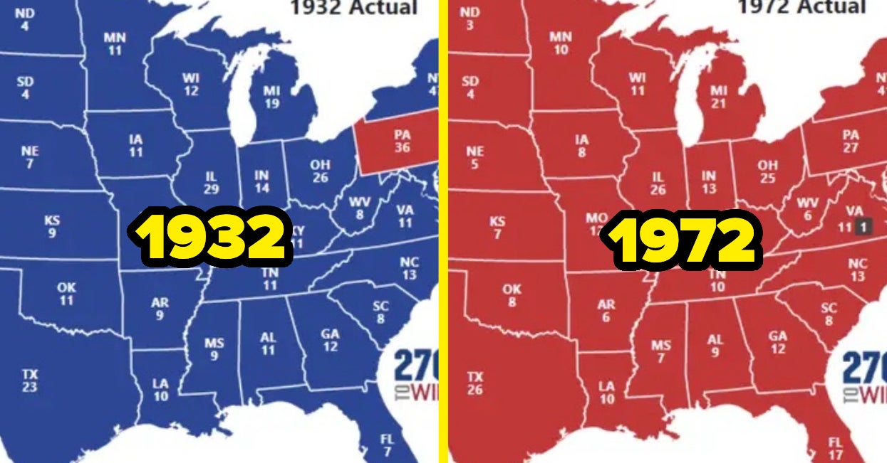12 Historical US Election Maps That Seem Unreal In 2024