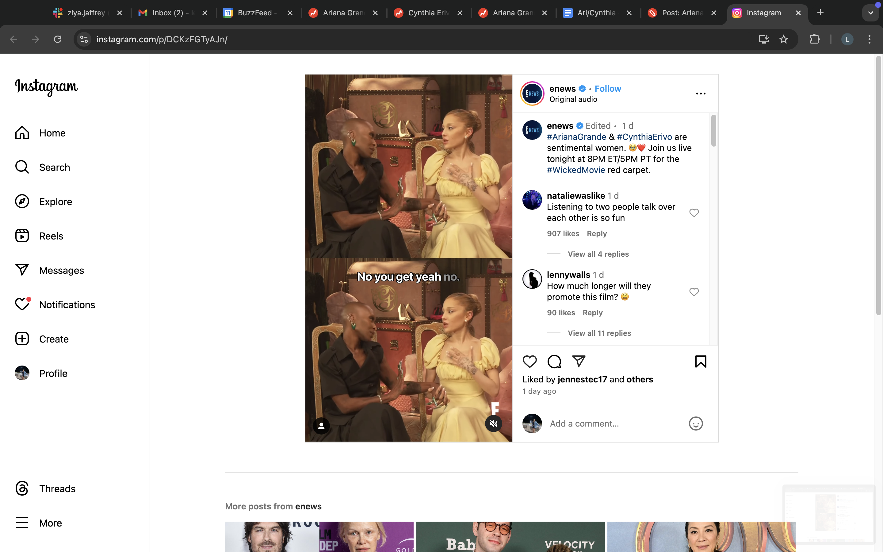 Ariana Grande, Cynthia Erivo On Wicked Crying Criticism