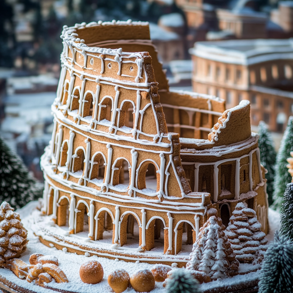 AI Landmarks As Gingerbread Houses