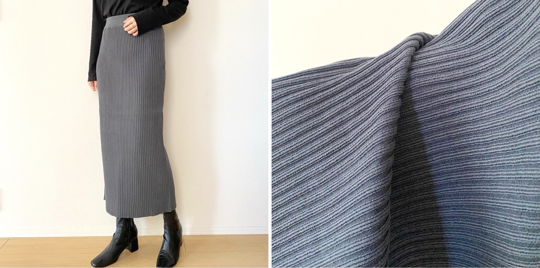 【GU】2990円→2490円に値下げ中！めっちゃ細見えする「楽ちんスカート」伸縮性もあるから、着心地ばつぐんです！《着用レビュー》【画像・動画】