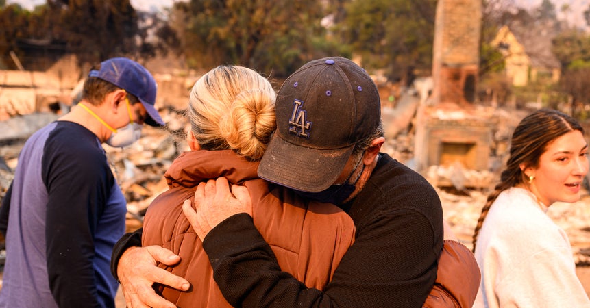 LA Fire Victims Include Man Holding A Garden Hose And Father At His Son ...