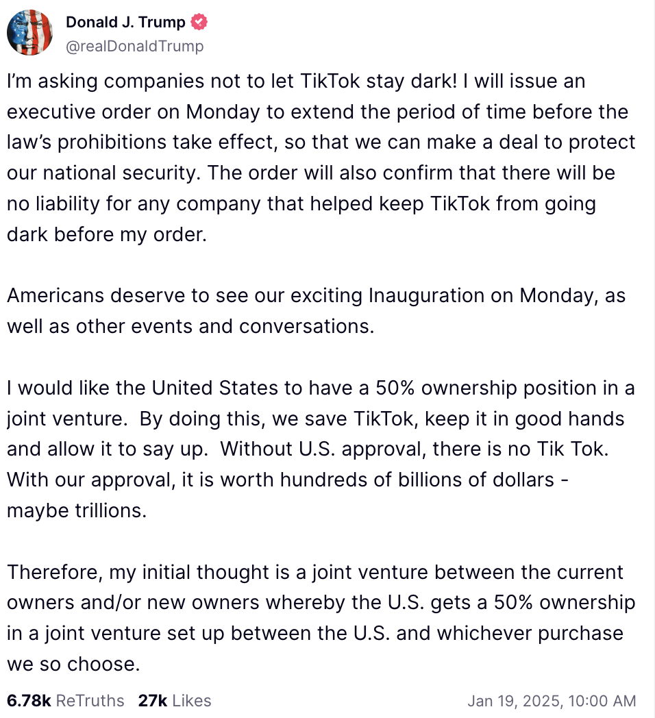 Donald Trump Says He Will Delay US TikTok Ban