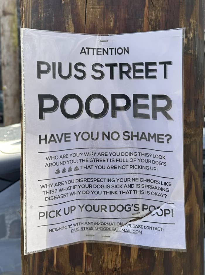 dog poop shaming signs