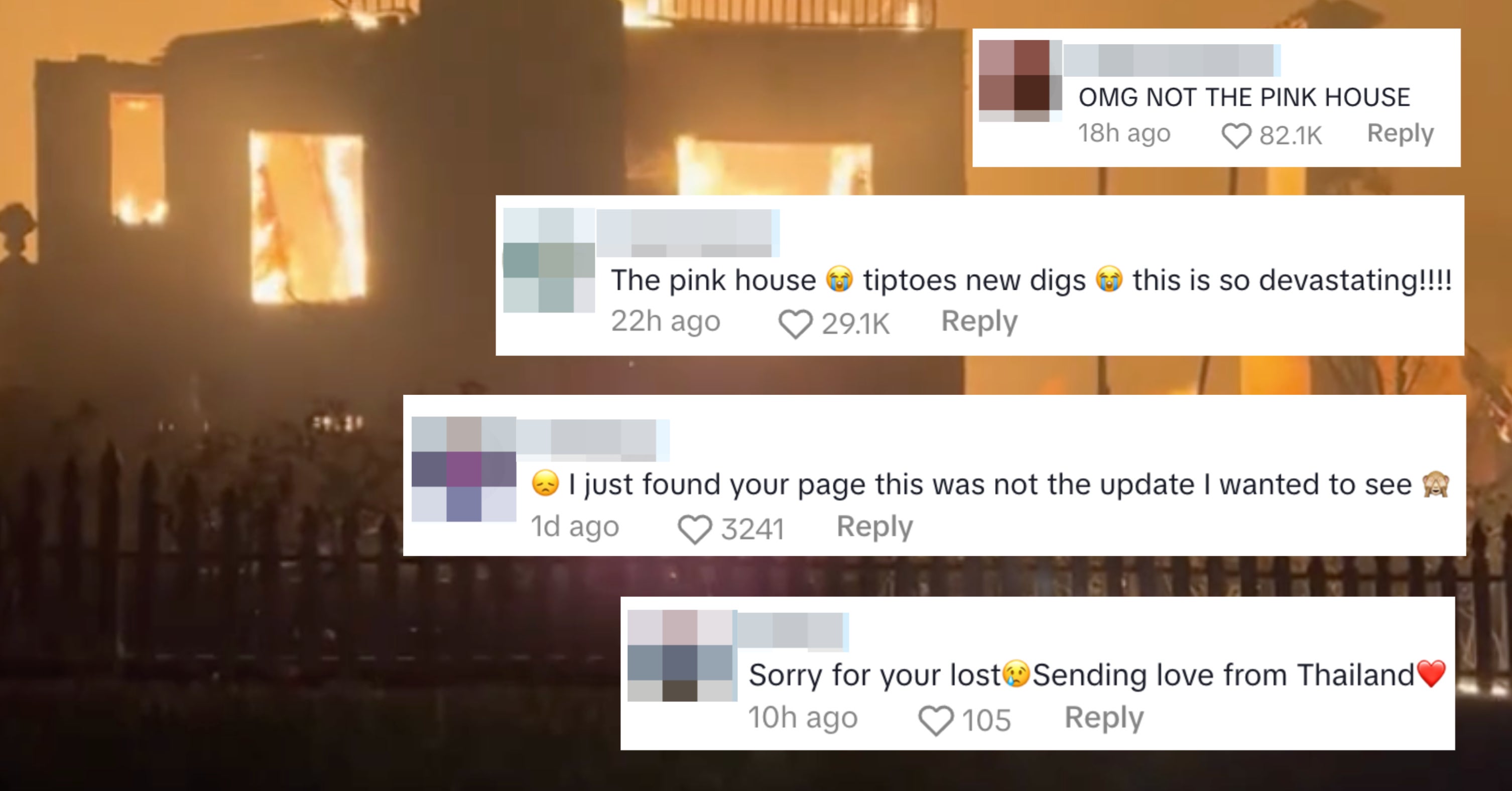Popular Pink House Burning In LA Fires Goes Viral