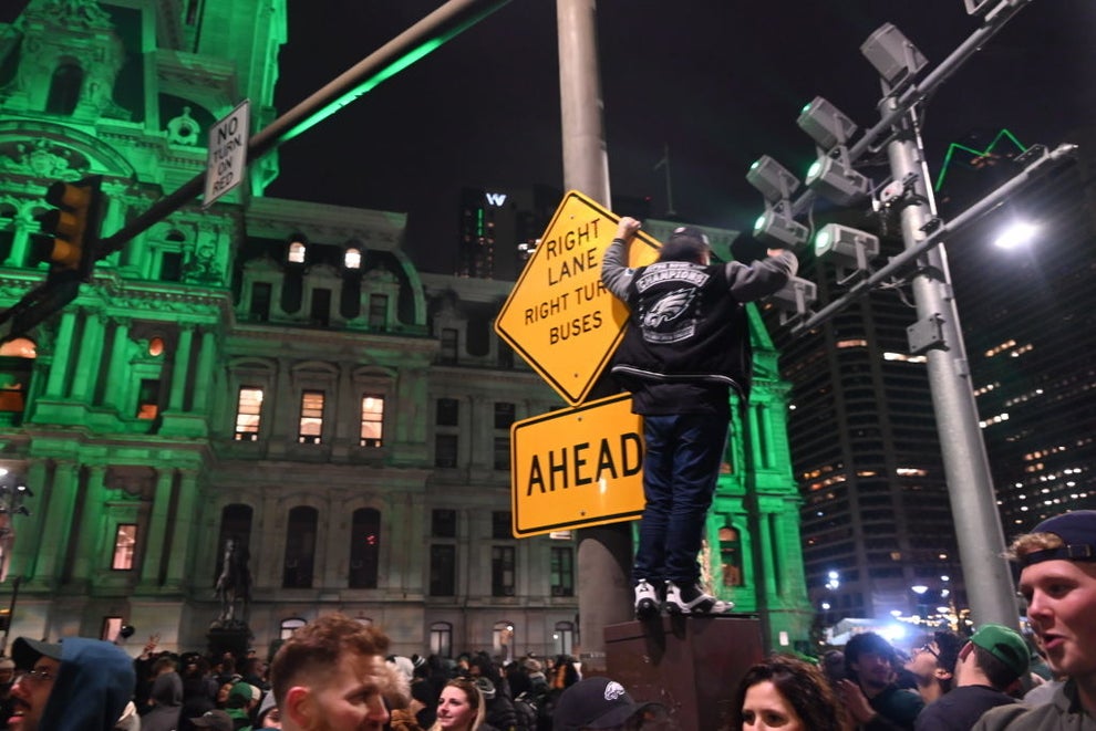 Wild Photos Of Eagles Fans Celebrating Super Bowl Win
