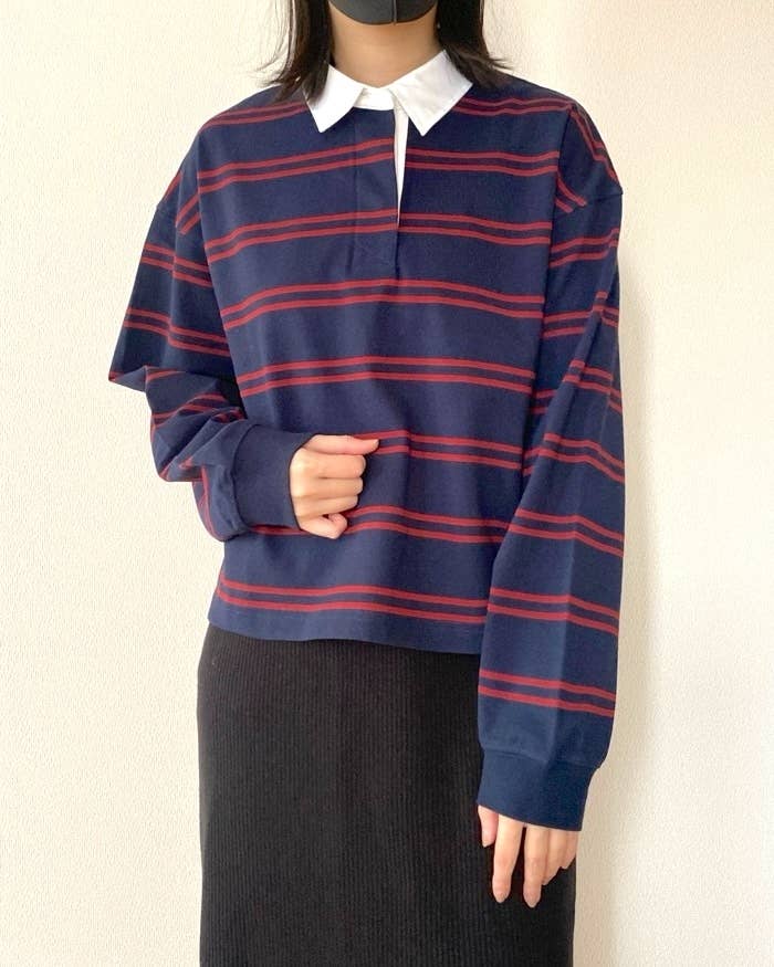 【GU】2290円→590円に値下げ中！レトロ感がかわいい「ゆったりトップス」上半身がすっきり見えて嬉しい！《着用レビュー》