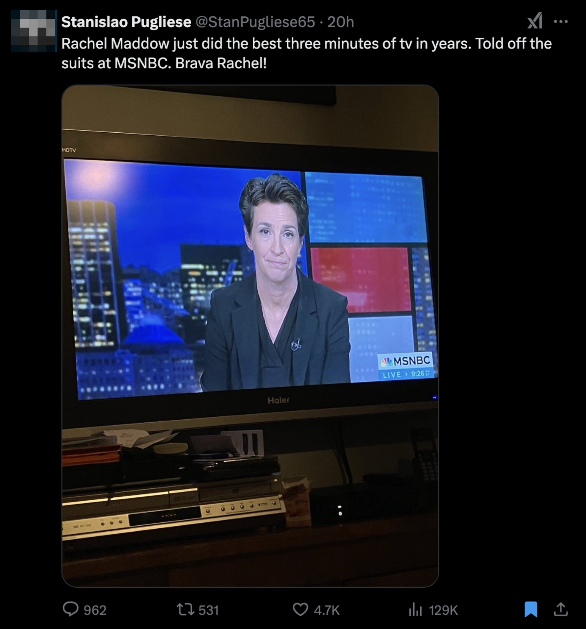 Rachel Maddow Calls Out MSNBC For Joy Reid Firing