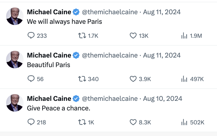 Michael Caine's 3-Word Response To The Trump/Zelensky Fight Is Going Viral