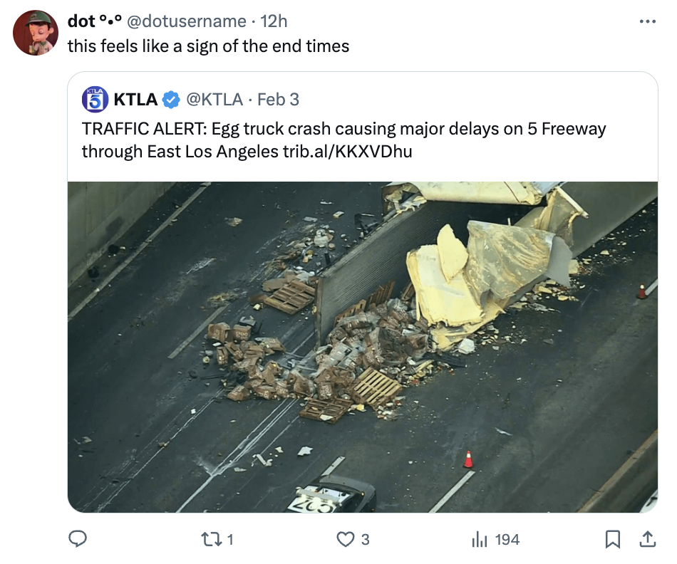 Everyone Is Making The Same Joke About This Massive Egg Crash