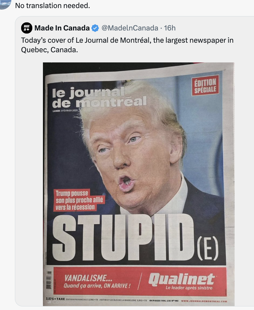 Canadian Paper's Viral Take On Trump's Golden Age
