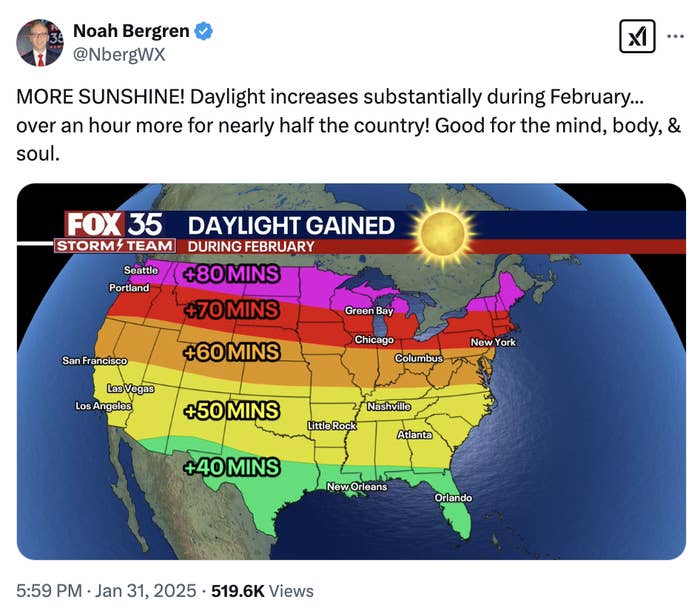 This "Daylight Gained" Map For February Is Truly Inspiring