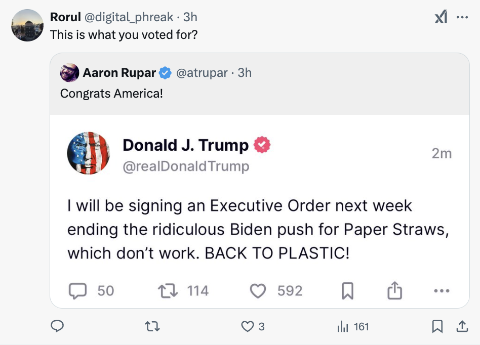 People Have A LOT To Say About Trump's Paper Straw Executive Order