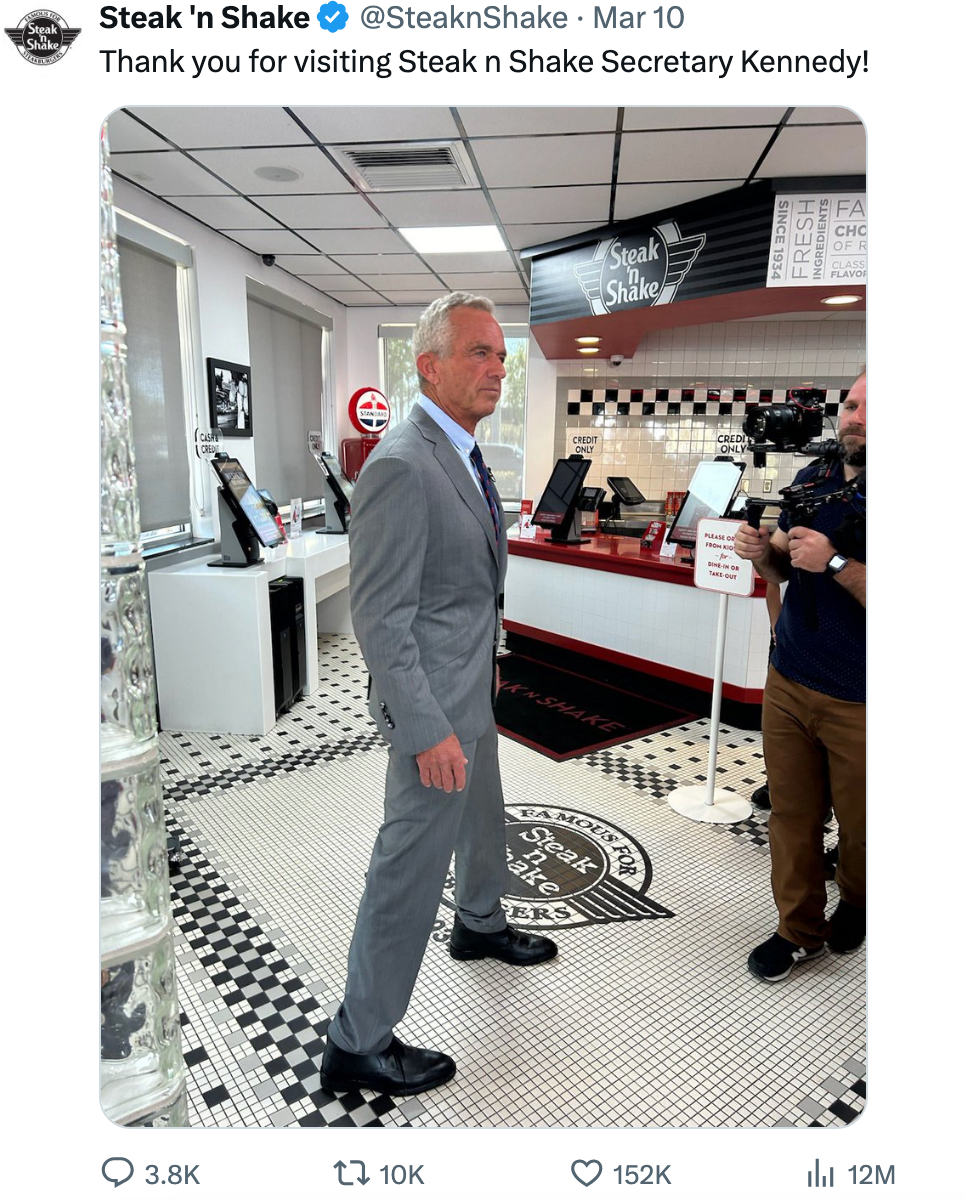 A Meme Of RFK Jr. In A Steak 'N Shake Is Going Viral