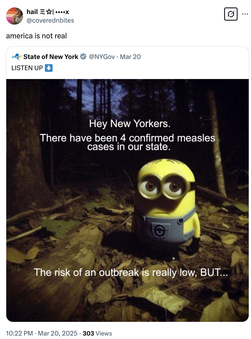 New York's Absolutely Bonkers Measles Alert Is Going Viral