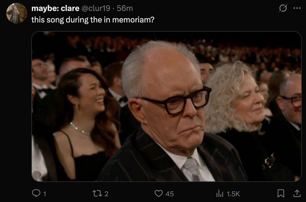 "Slightly Disappointed John Lithgow" Oscars Memes