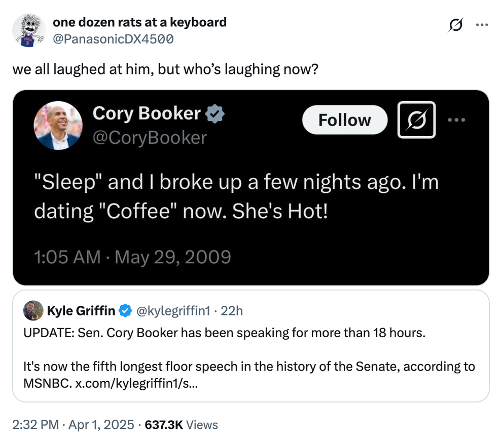 The 21 Funniest Memes About Cory Booker's 25-Hour Speech