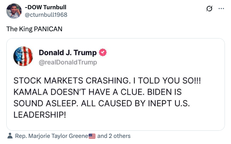 Trump Mocks People Panicking About The Economy