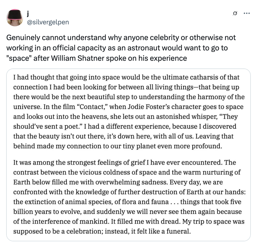 William Shatner's Horrific Space Experience Quote Is Going Viral