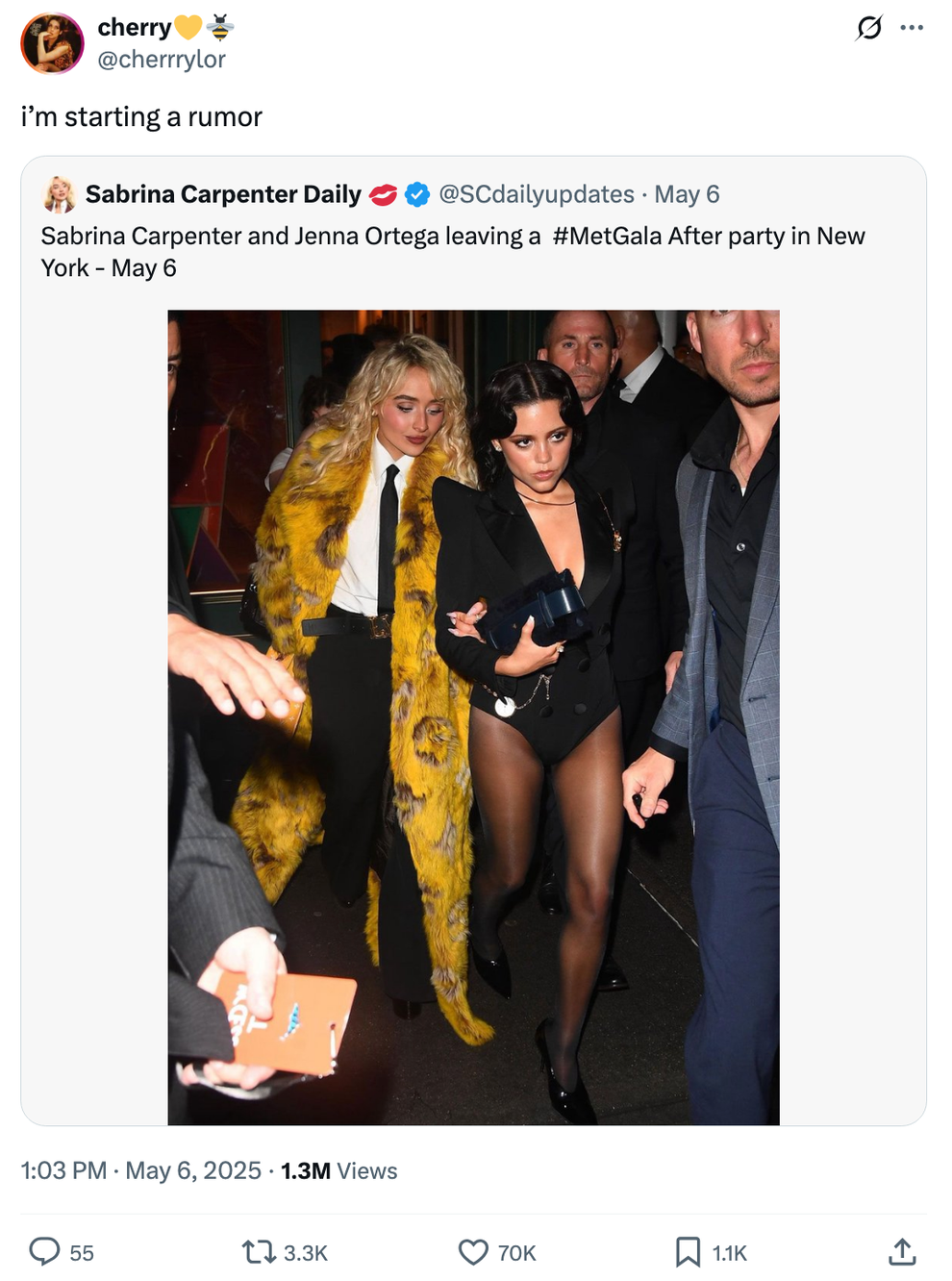 Sabrina Carpenter Jenna Ortega Met Gala Afterparty