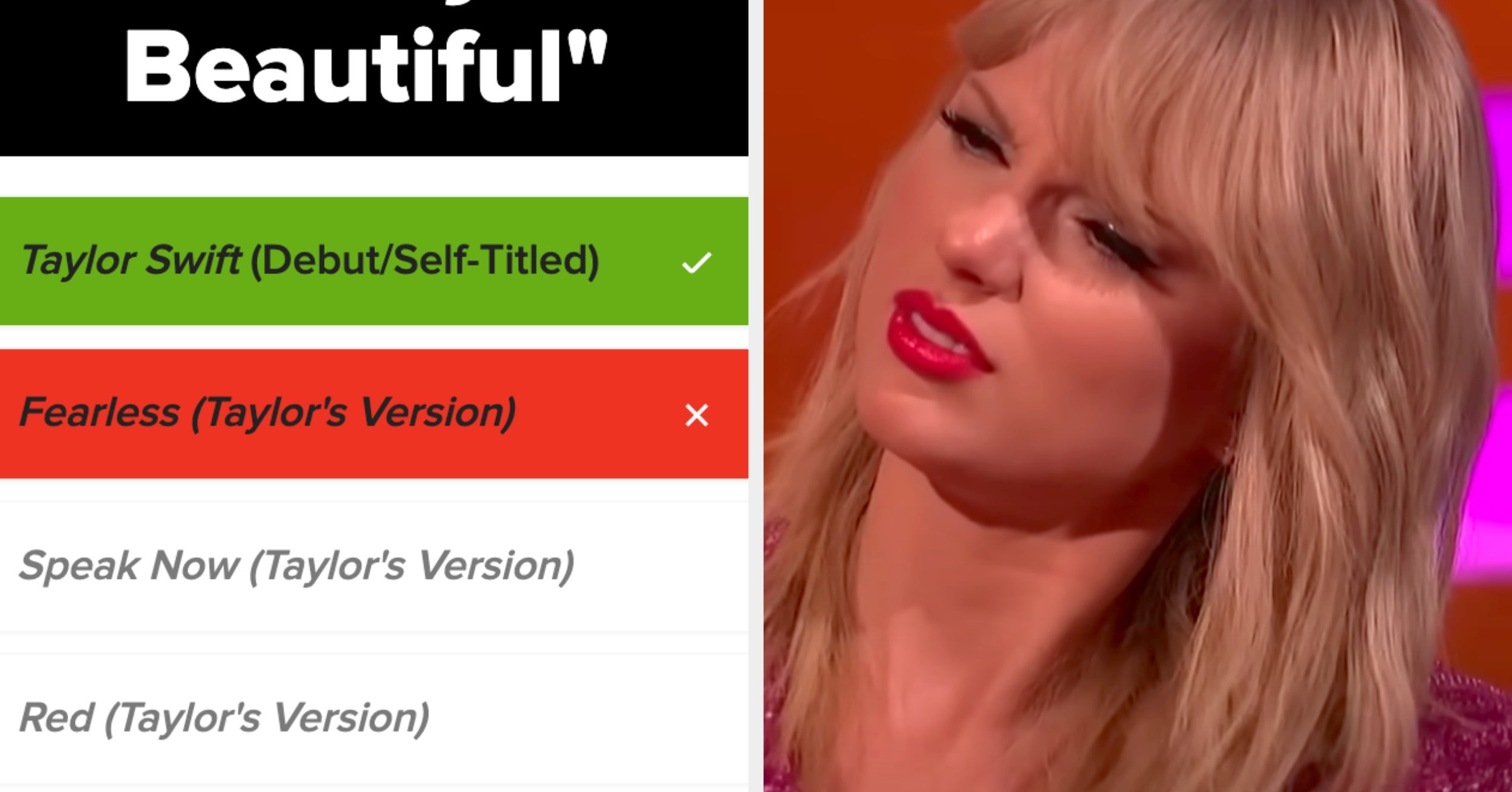 Taylor Swift Songs To Albums Matching Quiz