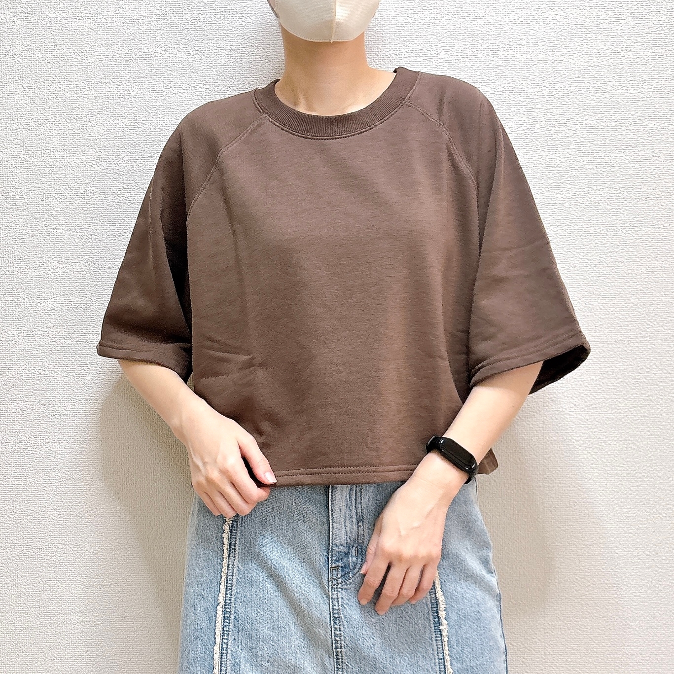 【coca】1690円の「スウェットみたいなTシャツ」が今っぽくてかわいい！何にでも合わせやすくて、全色買いしたいわ…！《着用レビュー》【画像・動画】