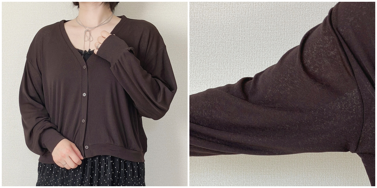 【coca】1990円の「透け感カーディガン」サッと羽織るだけで上品見え…！夏の冷房対策や体型カバーにもなって、1着あると便利！《着用レビュー》【画像・動画】