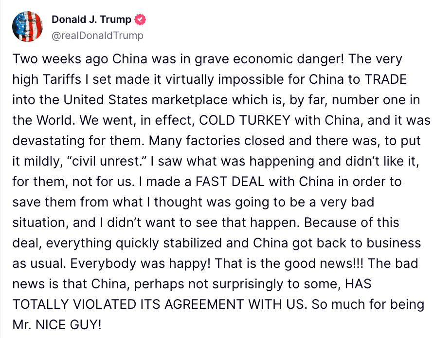 The Internet Is Having A Field Day With The Timestamp On Trump's China Post